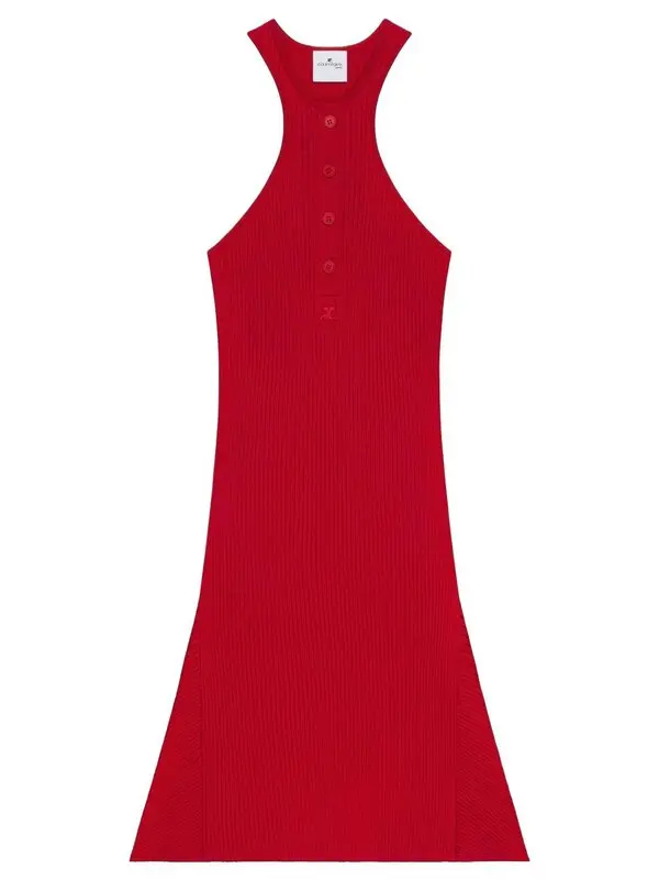 COURREGES Scuba Racerback Mini Dress - Red
