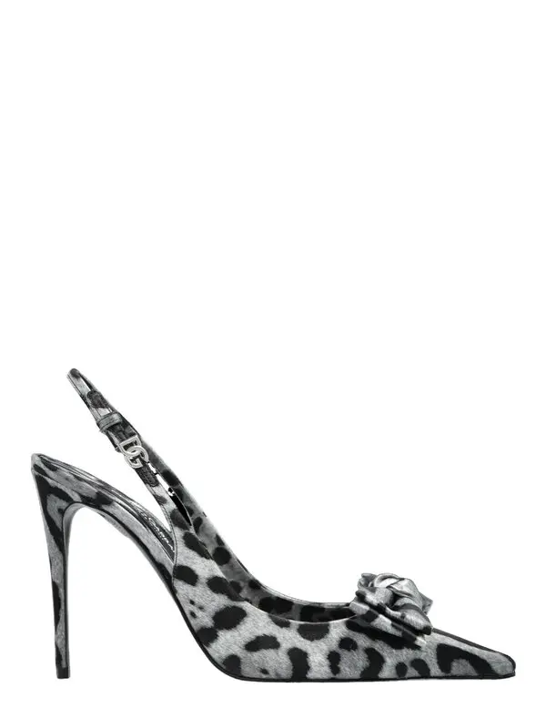 Dolce & Gabbana Leopard Print Slingback Pumps - Black