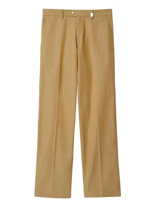 Burberry Buckle-detailed Straight-leg Trousers - Nude