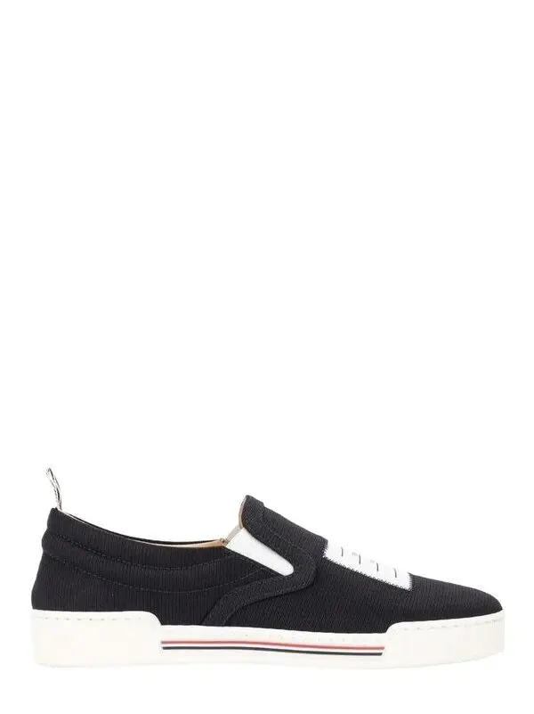 Thom Browne Logo-patch Slip-on Sneakers - Navy Blue
