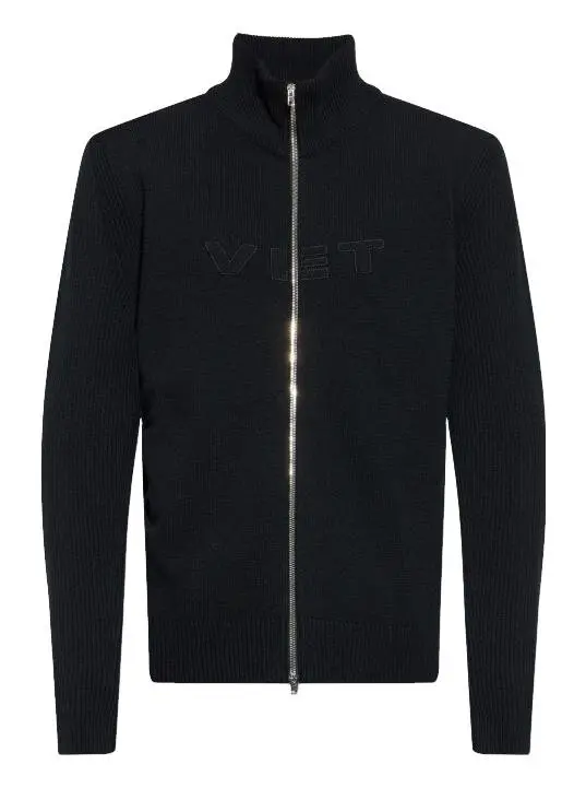 Vetements Ribbed Zip-up Cardigan - Black