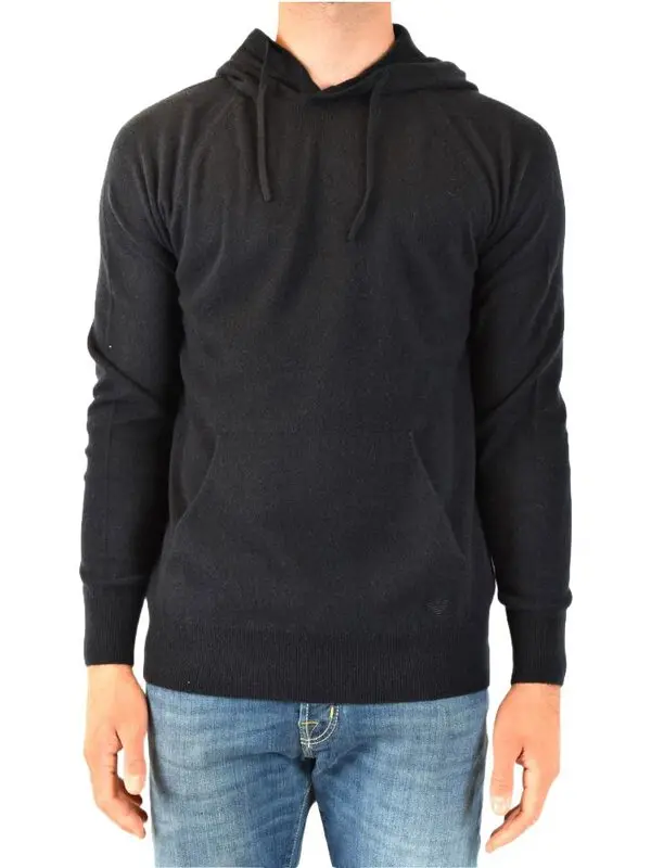 Emporio Armani Long-sleeved Hooded Sweater - Black