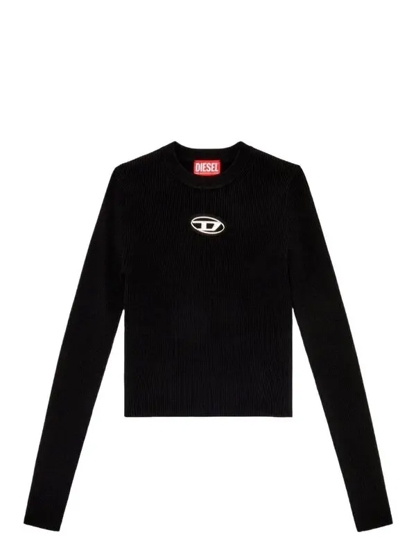 DIESEL® Valary Cropped Ribbed Top - Black