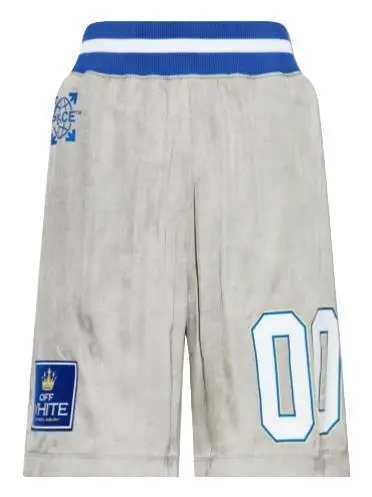Off-White 00" Logo Patch Basketball Shorts - Grey