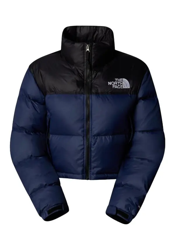 The North Face Cropped Nuptse Padded Jacket - Summit Navy-tnf Black