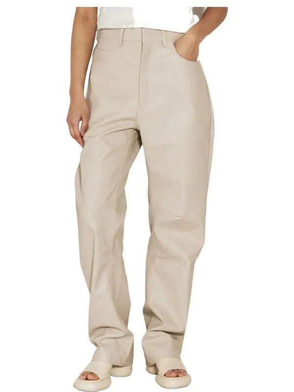 ENTIRE STUDIOS Zipper Detail Casual Pants - Nude