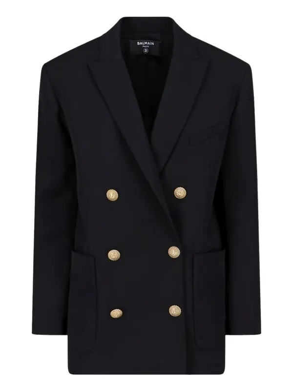 Balmain Double Breasted Blazer - Black