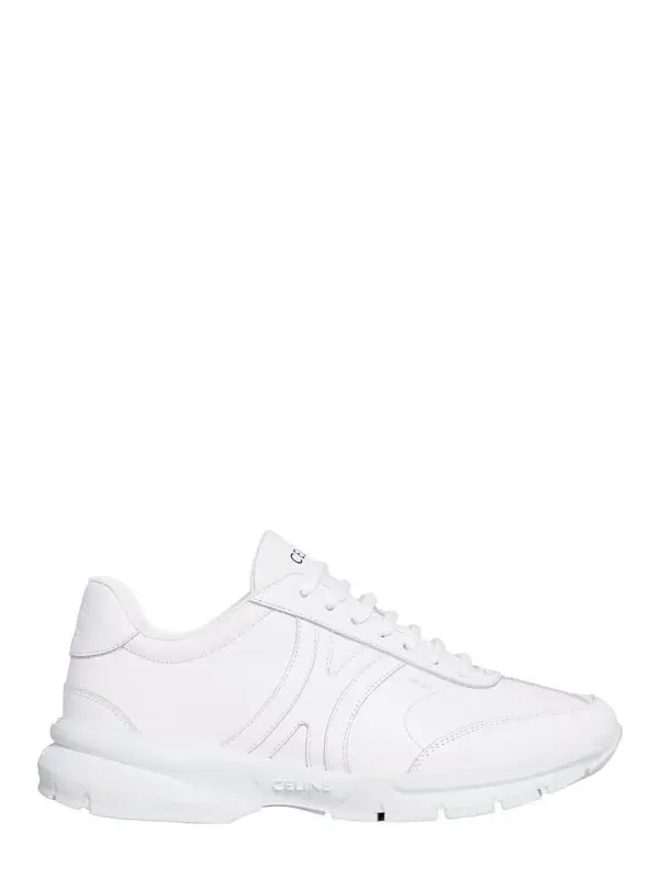 Celine Cr-01 Low Lace-up Sneakers In Calfskin - Optical White