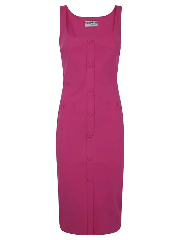 Chiara Boni La Petite Robe Sleeveless Sheath Dress With Button Detail - Pink