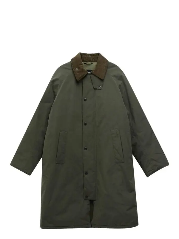 Barbour Long-sleeved Corduroy Collar Coat - Olive Green