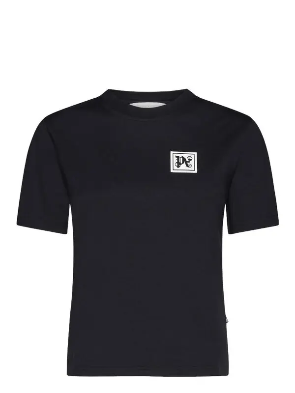 Palm Angels Logo Patch Crewneck T-shirt - Black