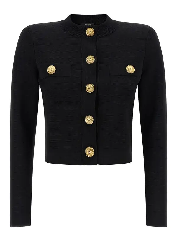 Balmain Button-embellished Cardigan - Black