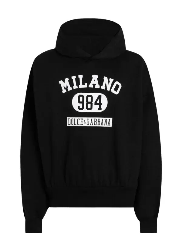 Dolce & Gabbana Long-sleeved Hooded Sweatshirt - Black
