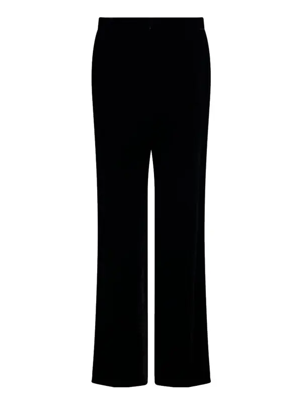 P.a.r.o.s.h Velvet-finish Straight Trousers - Black