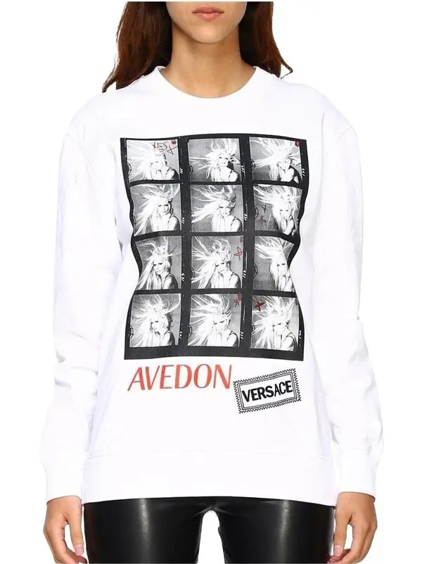 Versace Graphic Print Sweatshirt - White