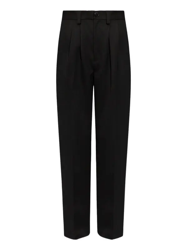 ANINE BING Carrie Wide-leg Wool Trousers - Black