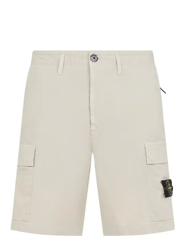 Stone Island Logo Patch Cargo Shorts - Sand