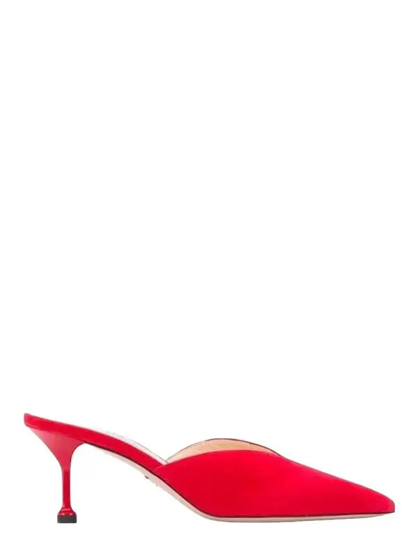 Prada Logo Muller High Heel Pumps - Red