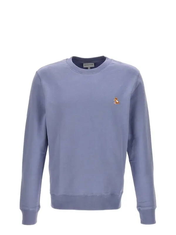 Maison Kitsuné Chillax Fox Patch Crewneck Sweatshirt - Blue