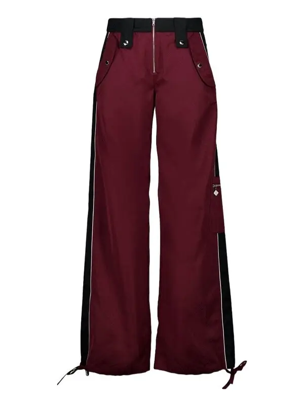 Casablanca Wide Leg Pants With Drawstring Cuffs - Brown