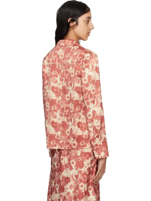 GANNI Floral Print Long Sleeve Shirt - Multicolor