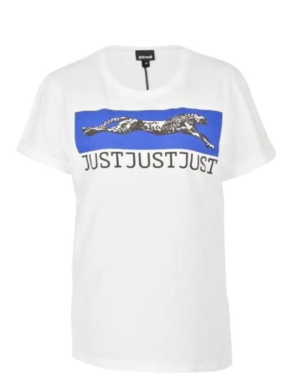 Just Cavalli Pattern Printed Short-sleeved T-shirt - White