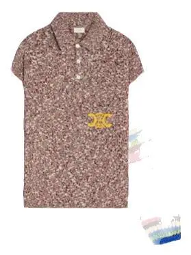 Celine Polo Sweater In Mouline Cotton - Nude