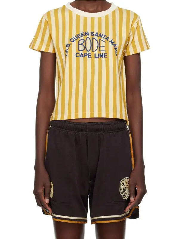 BODE Striped Embroidered Logo T-shirt - Black
