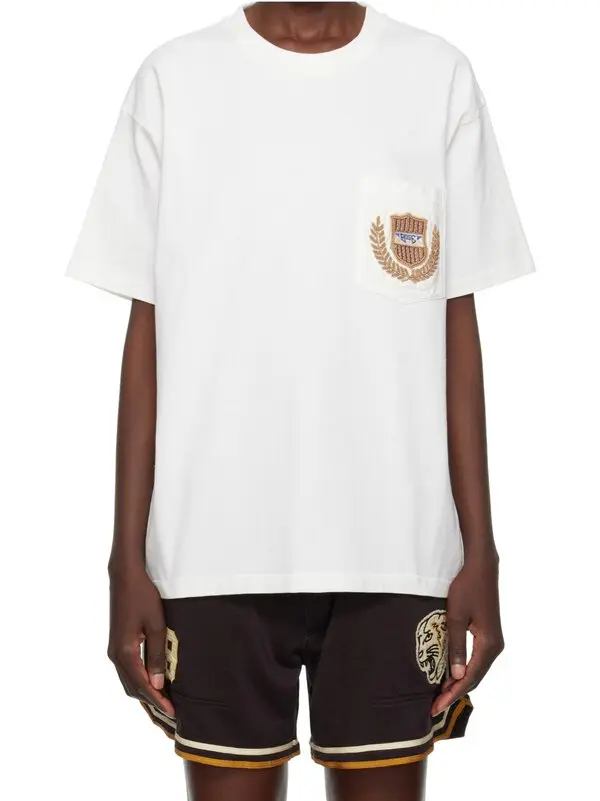 BODE Sportsman Patch Pocket Crew Neck T-shirt - Off White