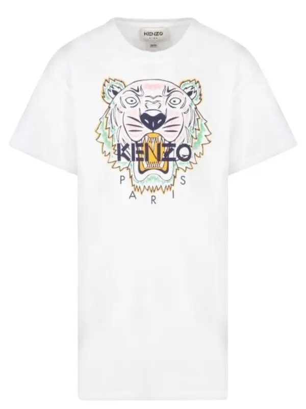 Kenzo Logo Short Sleeve Dress - White