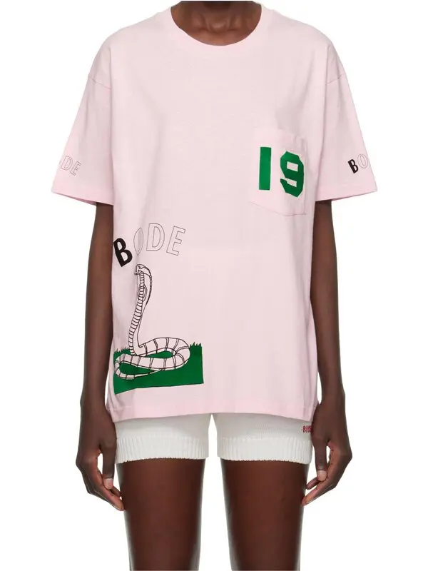BODE Cobra Crewneck T-shirt - Pink