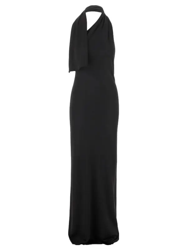 Khaite Roza Draped Maxi Dress - Black