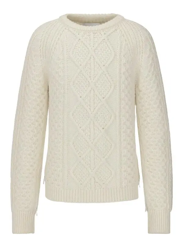 Dior Crewneck Long-sleeved Jumper With Side Slits - White