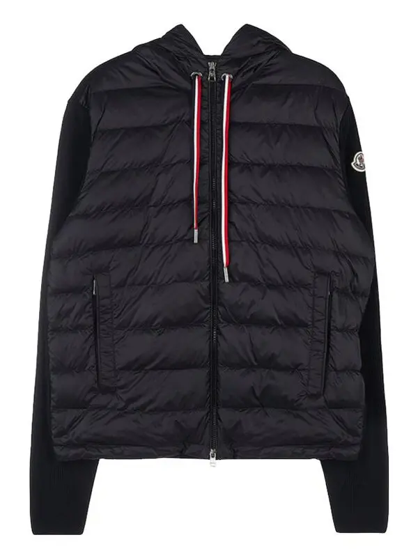 Moncler Long Sleeve Down Jacket With Hood - Black