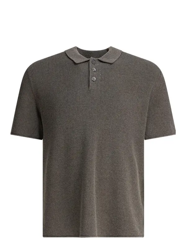 ALEX MILL Ribbed Polo Shirt - Black