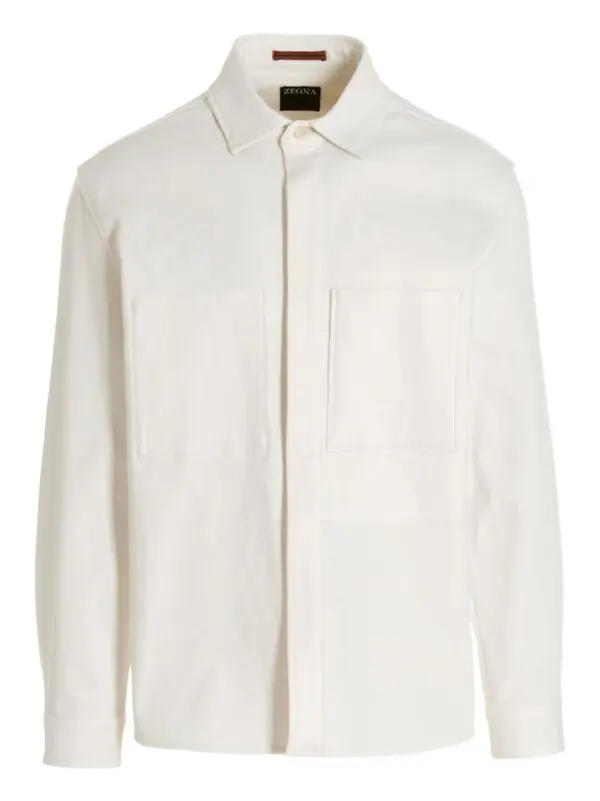 Zegna Ermenegildo Buttoned Long-sleeved Shirt - White