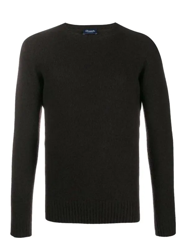DRUMOHR Crew Neck Long Sleeve Knit Top - Black