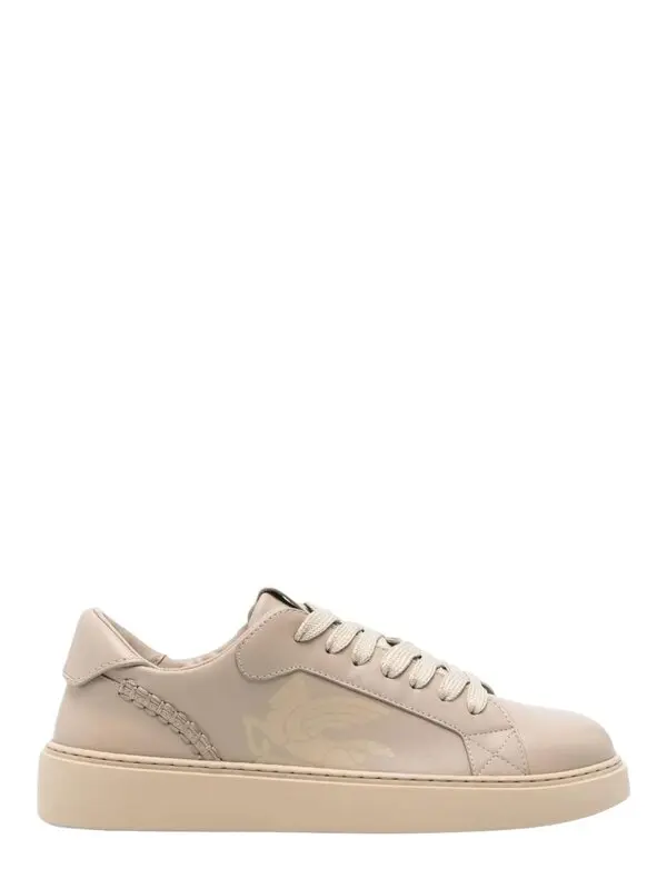 Etro Logo Print Lace-up Sneakers - Beige