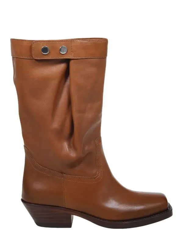 Isabel Marant Étoile Ademe Square-toe Boots - Havana