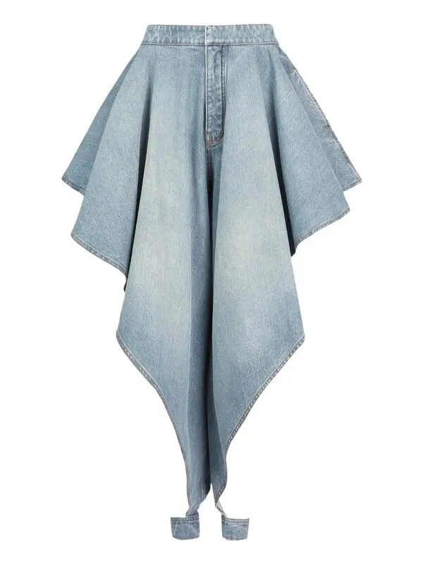 Alaïa Draped Panel Jeans - Faded Blue