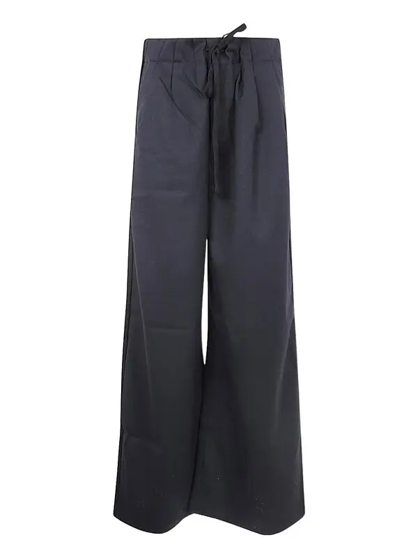 ENTIRE STUDIOS Pleated Wide-leg Trousers - Black