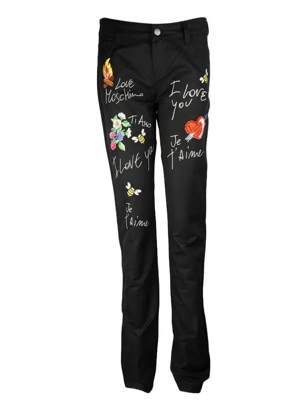 Moschino Printed Jeans - Black