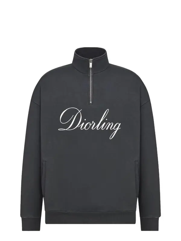 Dior Half Zip Detailed Sweatshirt - Black