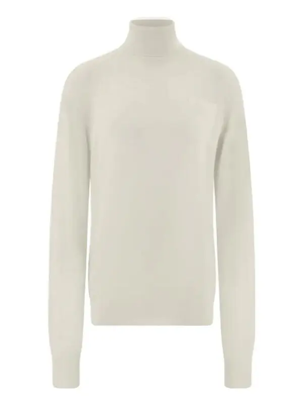 FERRAGAMO Turtleneck Sweater With Chest Pockets - White