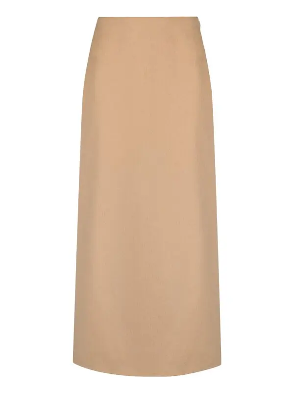 BY MALENE BIRGER High Waist Midi Skirt With Side Slits - Nude