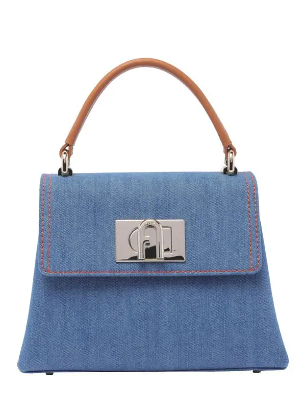 Furla 1927 Mini Denim Tote Bag - Blue