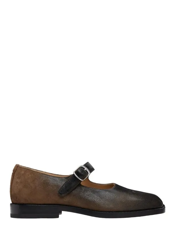 MAISON MARGIELA Split-toe Tabi Block Heel Mary Jane - Brown And Black