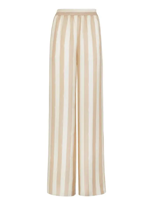 Fendi Striped Wide-leg Pants - Beige