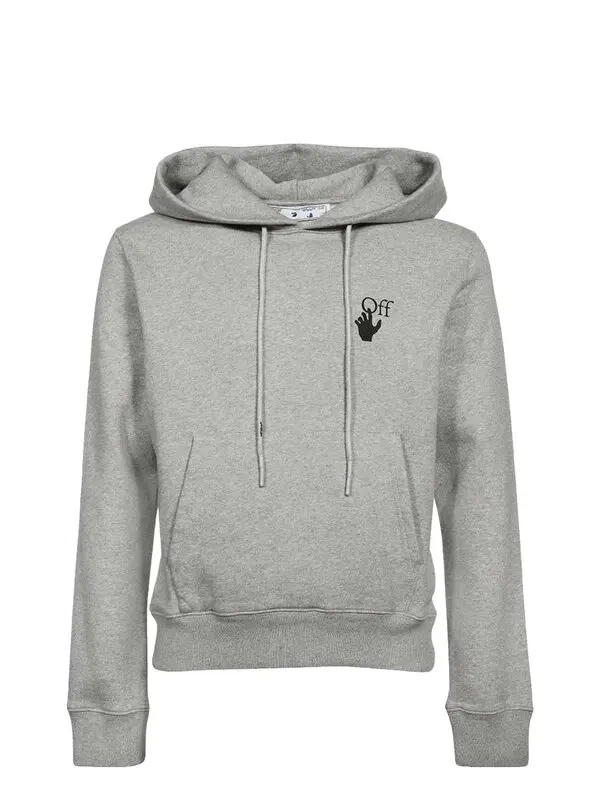Off-White Arrows-print Logo Drawstring Hoodie - Gray