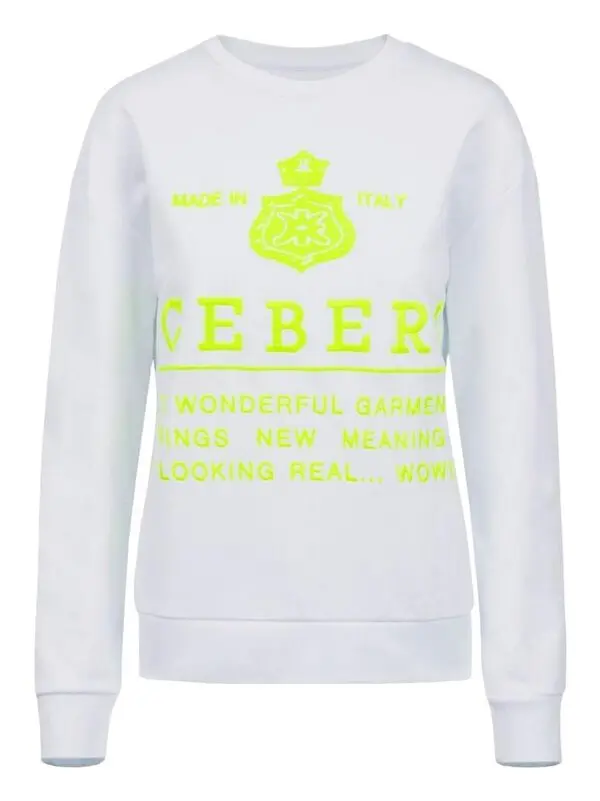 Iceberg Crew Neck Sweater With Logo Details - White